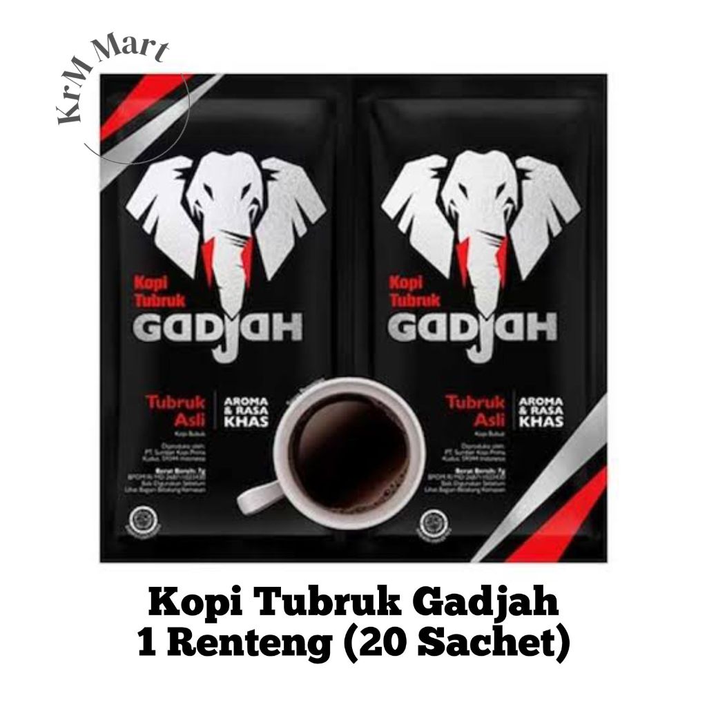 Jual Kopi Tubruk Gadjah 1 renteng renceng isi 20 sachet twin pack kopi ...