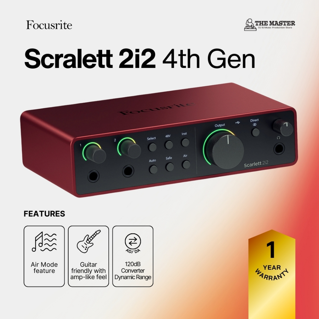 Jual Focusrite Scarlett 2i2 4th Gen USB Soundcard Recording Audio ...