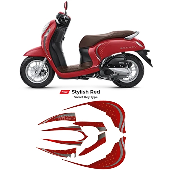 Jual Stiker Scoopy eSP K2F 2023 Akhir Merah Dof Stylish Red | Shopee ...