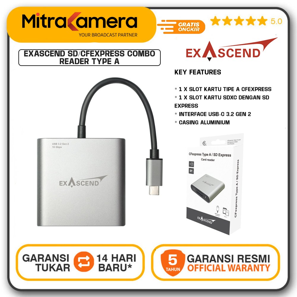 Jual EXASCEND SD/CFExpress Combo Reader Type A - EXCRCFSD2A | Shopee ...