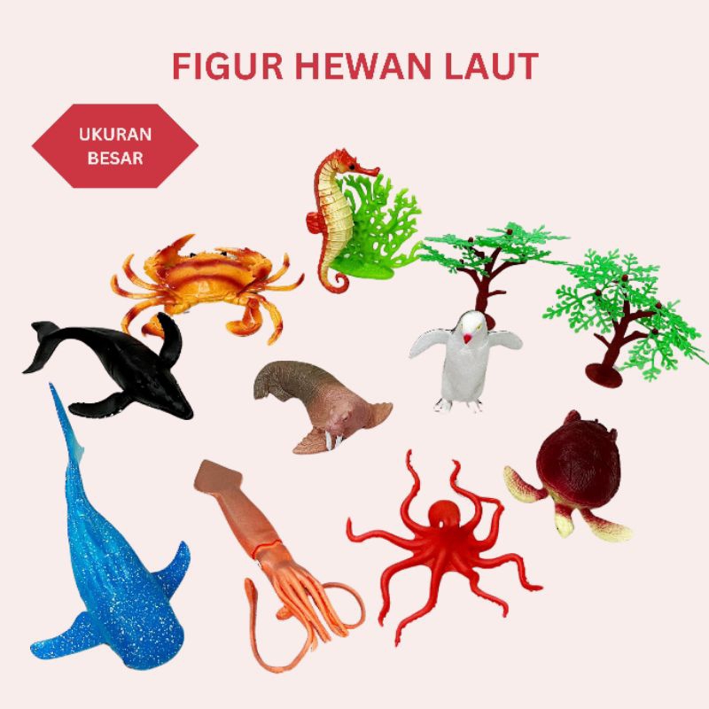 Jual ELC-mainan figure hewan laut/ocean marine animal/Action Figure ...