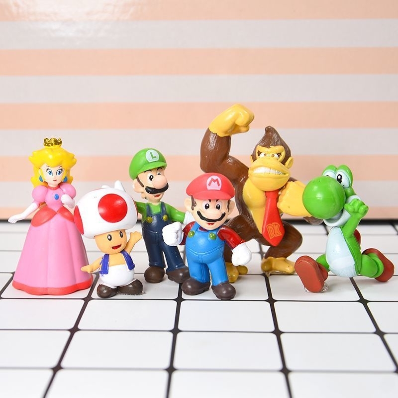 Jual blindbox Super Mario figur SuperMario figure Mario Luigi Yoshi ...