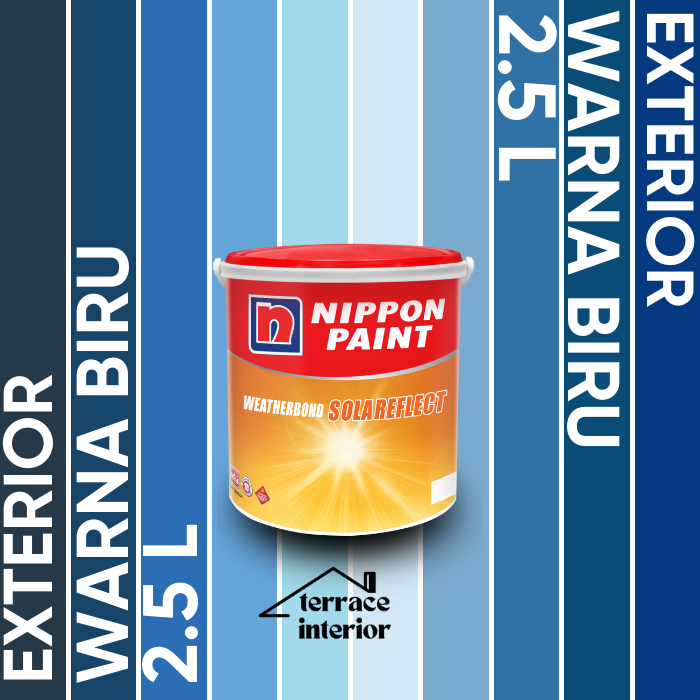 Jual Cat Tembok Exterior Solareflect Nippon Paint Warna Biru 2.5 L ...