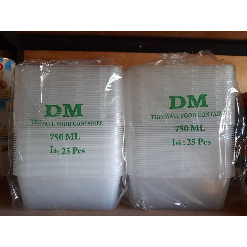 Jual Thinwall DM 750 Rectangle (25pcs) - Cup Plastik DM 750 ML Kotak Panjang | Shopee Indonesia