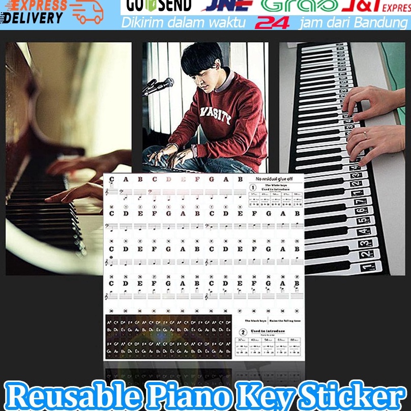 Jual KODE O3I Reusable Piano Key Sticker Keyboard Stickers 3749546188 ...