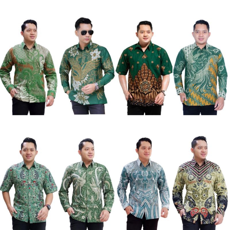 Jual [BATIK HIJAU] KEMEJA BATIK Warna HIJAU Hem Atasan Kemeja Baju ...