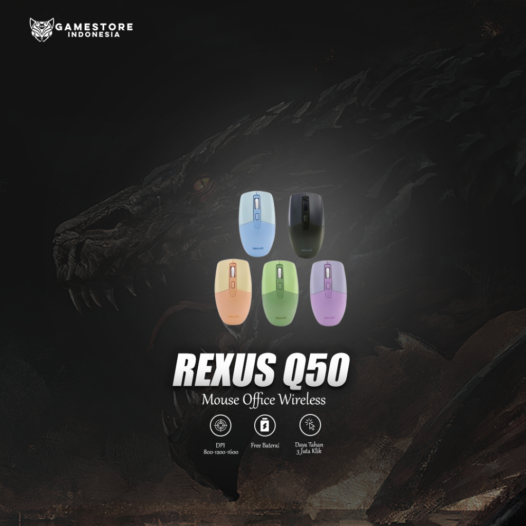 Jual Rexus Mouse Wireless Office Q50 | Shopee Indonesia