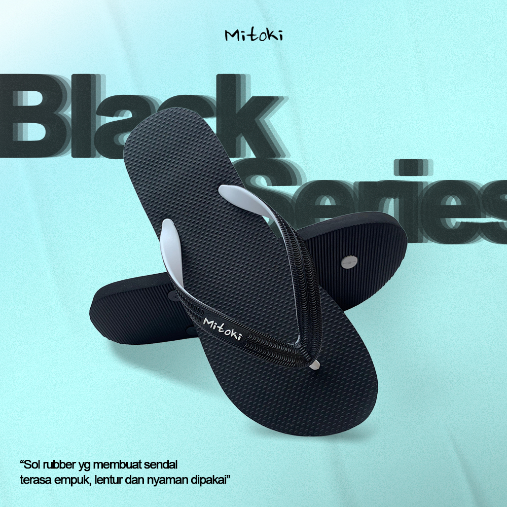 Jual Sandal Jepit Pria Polos Hitam BS002 - Black Series | Shopee Indonesia