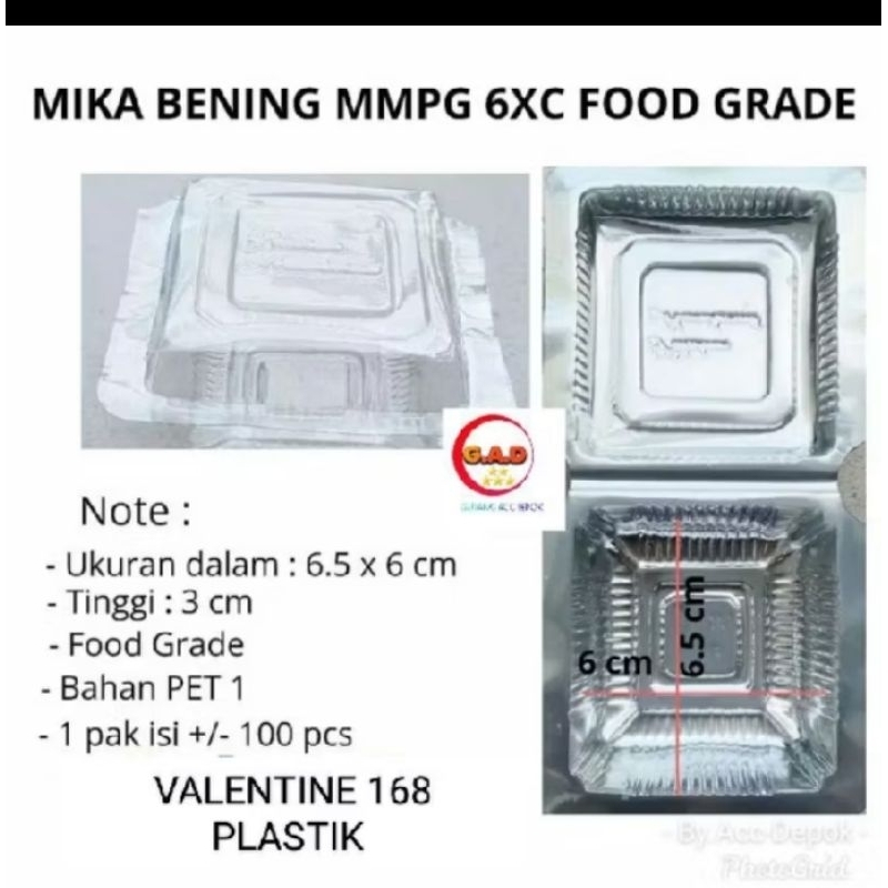 Jual mika plastik bening 6c 6xc tempat kue roti pudding isi 100 pcs ...