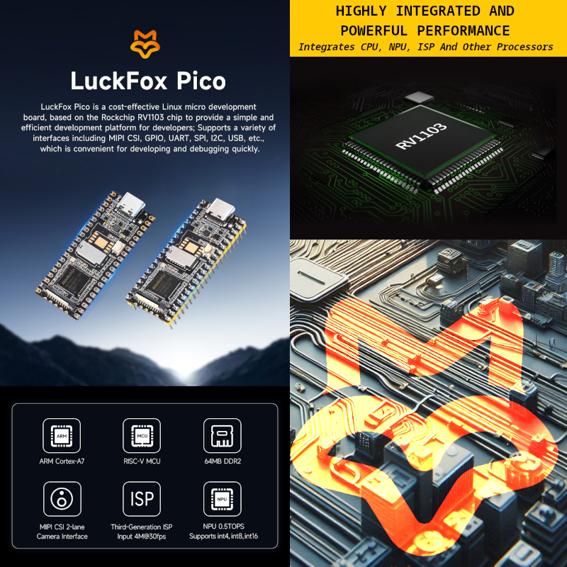Jual LUCKFOX PICO RV1103 LINUX MICRO DEVELOPMENT BOARD INTEGRATES ARM ...