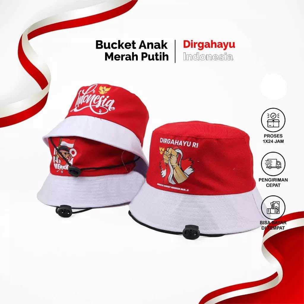 Jual Topi Bucket Anak Kemerdekaan RI Topi Bucket Anak Dirgahayu ...