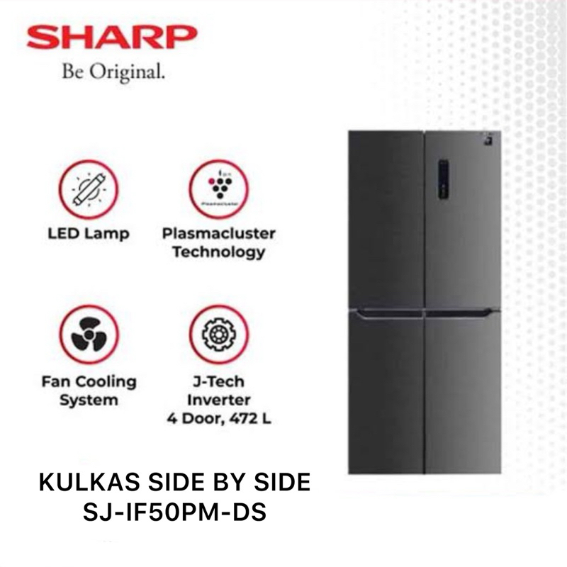 Jual KULKAS SHARP SJ IF50PM DS SIDE BY SIDE INVERTER 4 Pintu 472 Liter | Shopee Indonesia