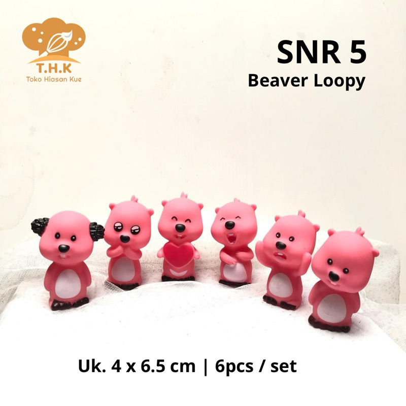 Jual SNR5 - Hiasan Kue Patung Figurin Karet Beaver Loopy Set (6pcs ...