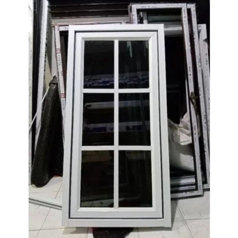 Jual kusen+jendela almunium 150x50 kaca bening komplit | Shopee Indonesia