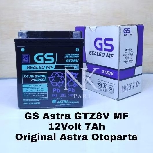 Jual Aki Accu Motor Kawasaki KLX 150 KLX 250 GS Astra GTZ8V YTX7L BS ...