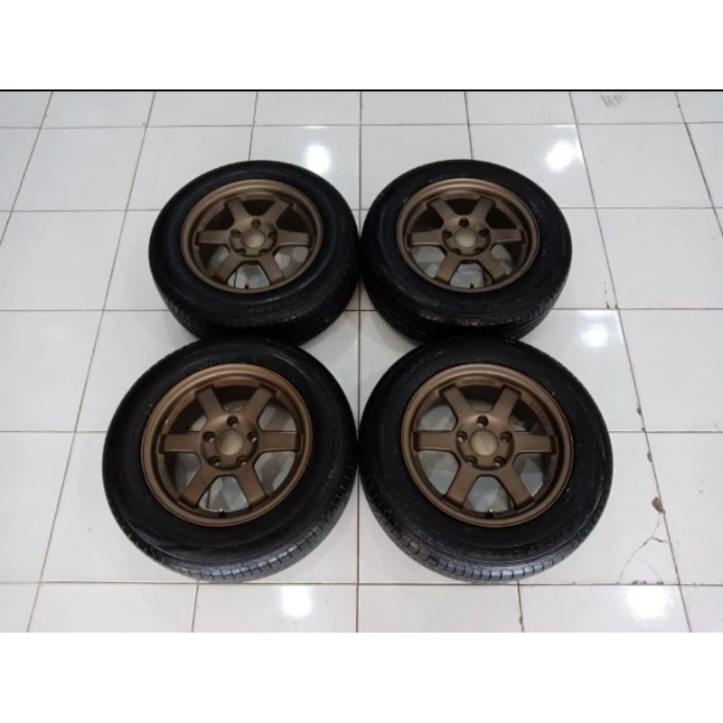 Jual Velg te37 ring 15x7 pcd 5x114 et 35 bronze ban 205 65 15 dunlop ...