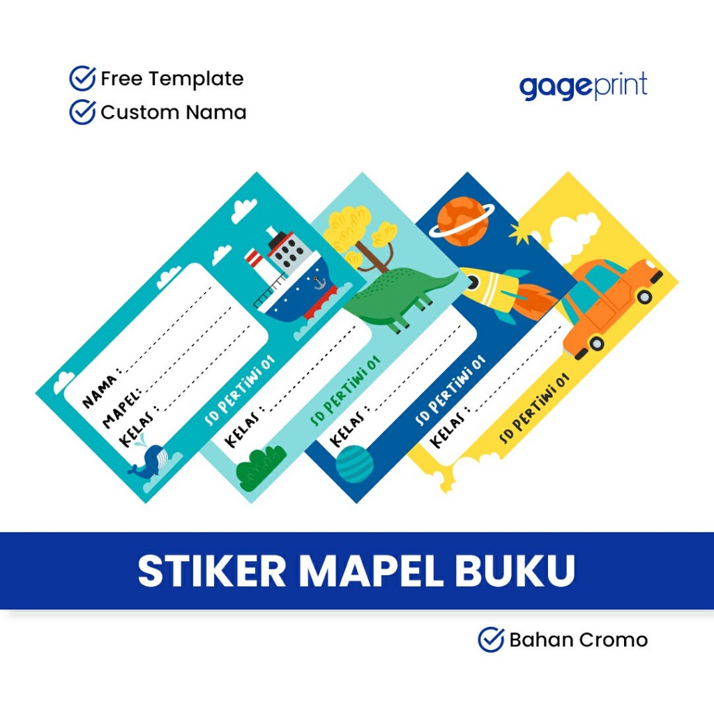 Jual 35 Stiker Mapel Dino - Label Buku Pelajaran Sekolah - Stiker ...