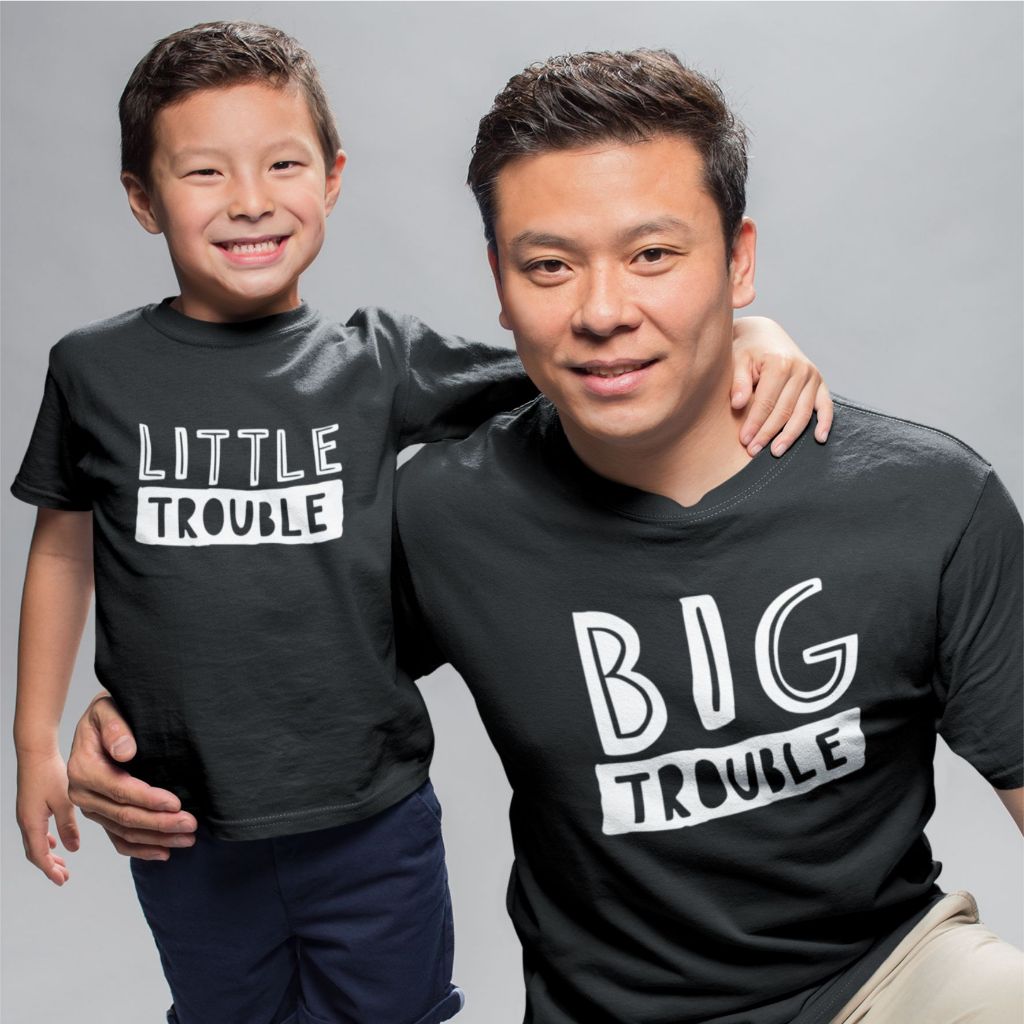 Jual Kaos Ayah dan Anak Tema Anak Big Trouble Ayah Big Trouble | Shopee ...