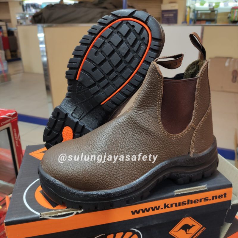 Jual Sepatu Safety Krusher Nevada Brown Coklat Original 100% - Safety ...