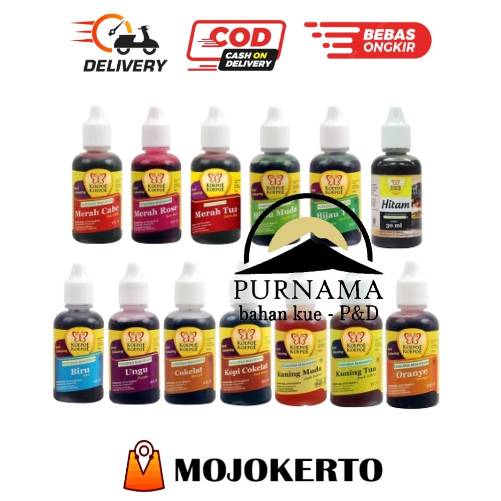 Jual PEWARNA MAKANAN KOEPOE 30ML SUMBO KUPU KUPU HITAM MERAH MUDA PINK ...
