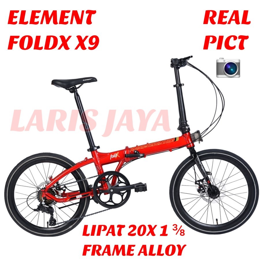 Jual [ BONUS BELL ] SEPEDA LIPAT FOLDING BIKE ELEMENT FOLDX X9 ALLOY SEPEDA LIPAT 20 INCH 20X 1 ...