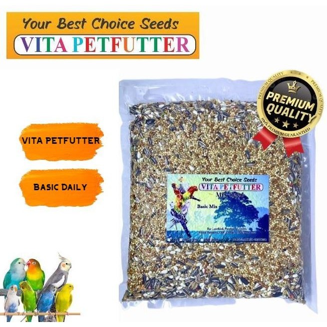 Jual VITA PET's BASIC DAILY Mix Seed Makanan Burung Lovebird Conure ...