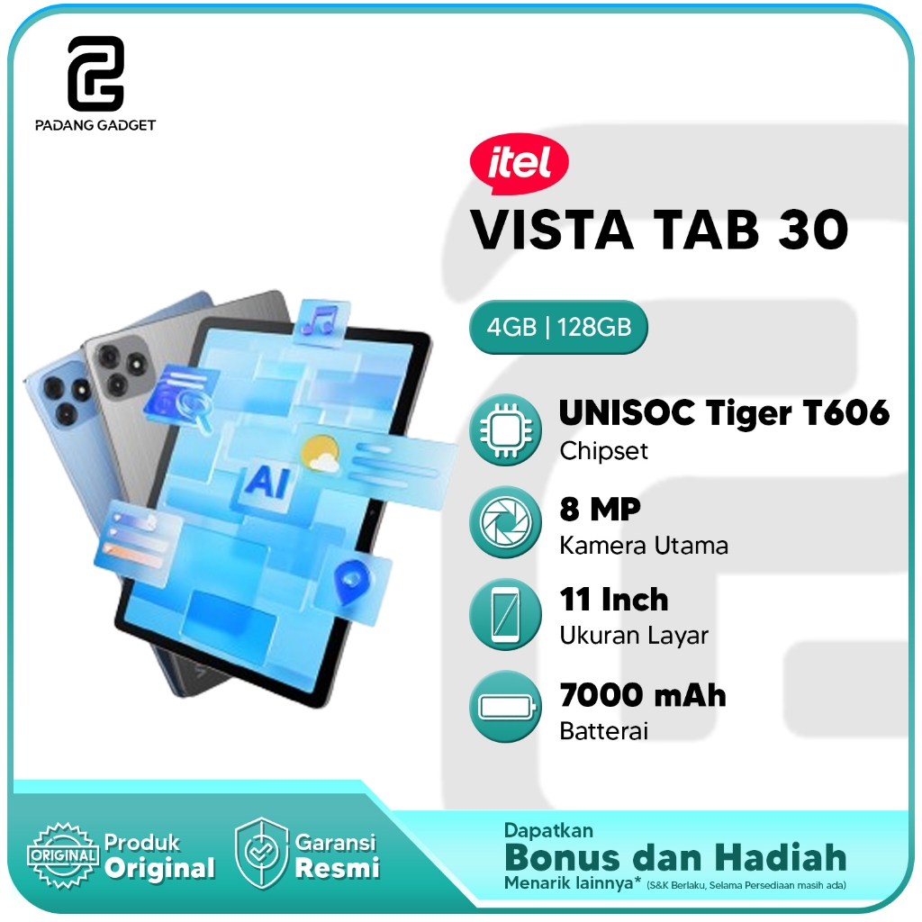 Jual itel VistaTab 30 Tablet- 4+8GB | 128GB Tablet SIM CARD TAB Murah ...