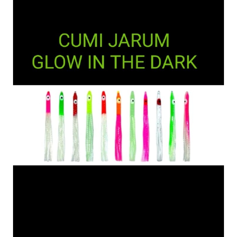 Jual Cumi Jarum Gid Octopus Skirt Karet Fosfor Assist Hook Panjang 8 Cm ...
