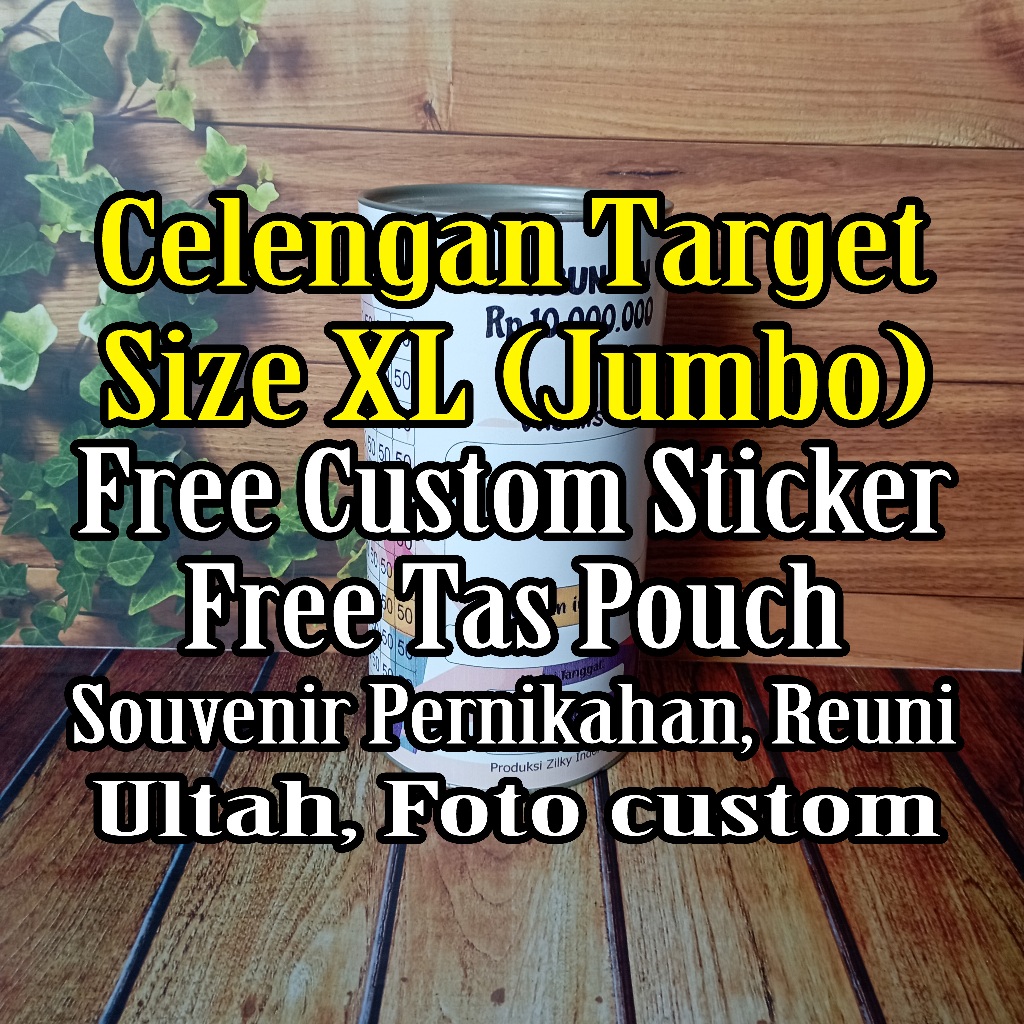 Jual Celengan Target XL Jumbo Besar Buka Tutup Permanen Free Custom ...