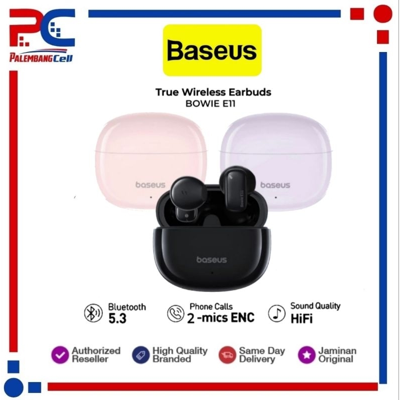 Jual Baseus Bowie E11 TWS True Wireless Earphone Earbuds 30 Hours ...