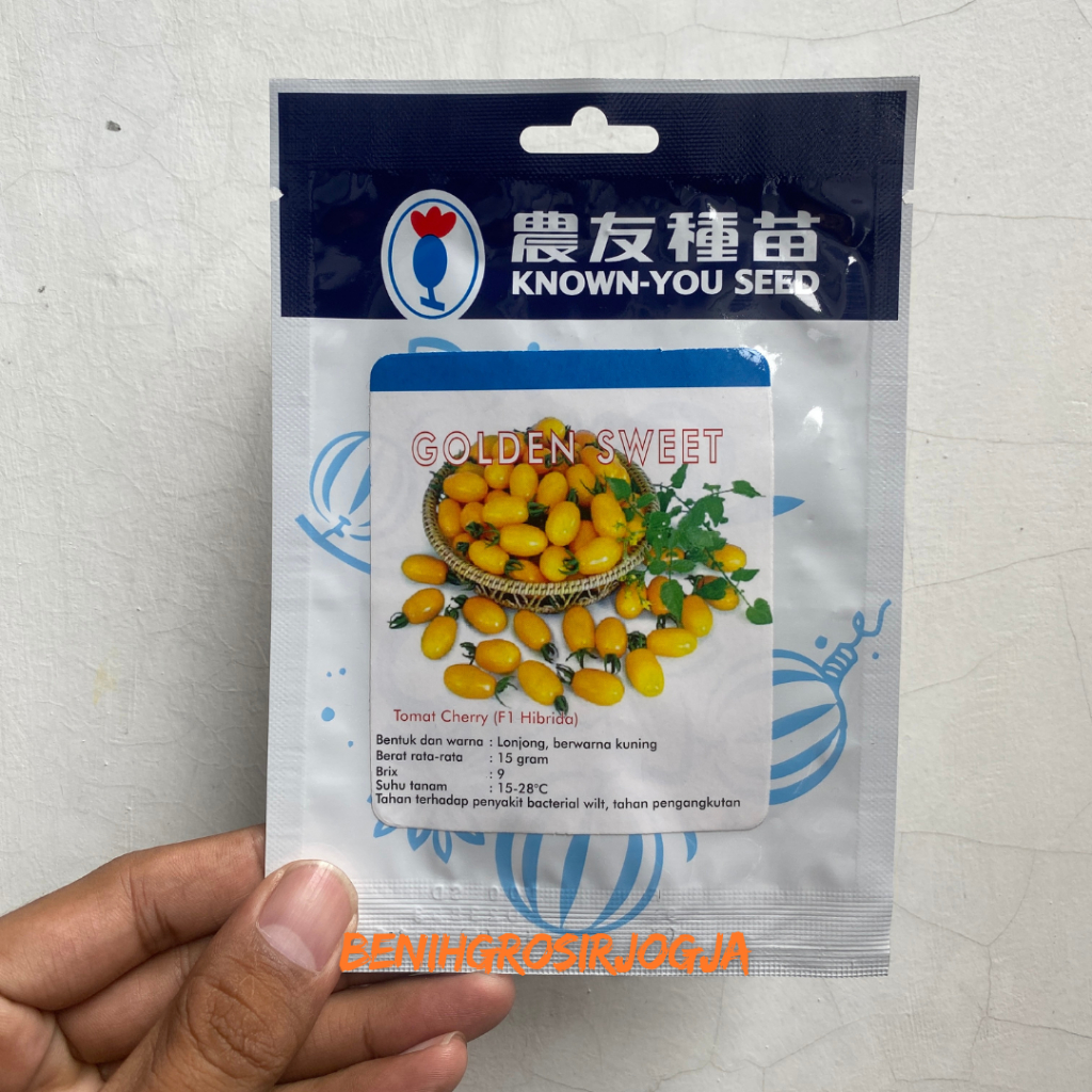 Jual Benih Tomat Ceri Kuning Mini GOLDEN SWEET Hibrida F1 Yellow Cherry ...