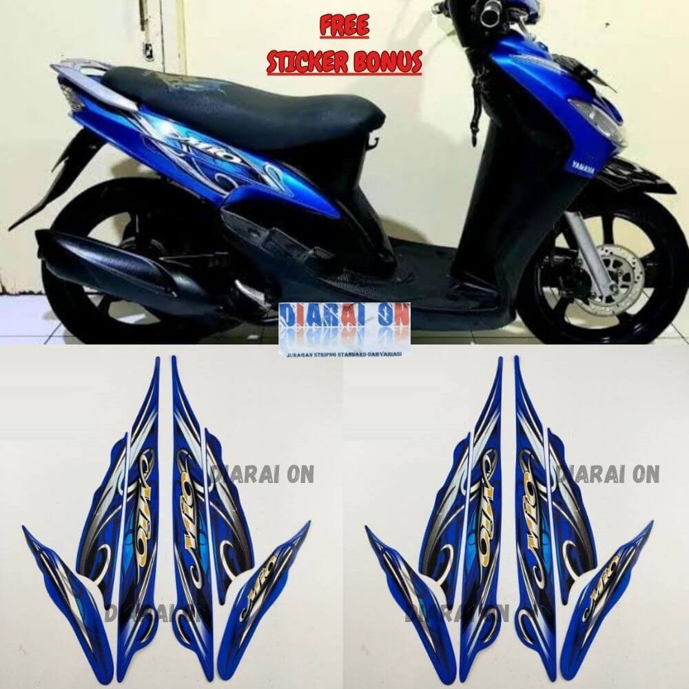Jual Stiker Striping Yamaha Mio Sporty 2010 - Mio Smile 2010 2011 Biru ...