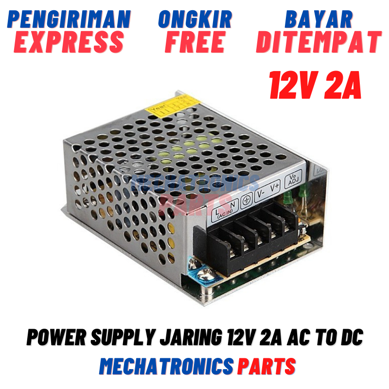 Jual POWER SUPPLY JARING 12V 2A AC TO DC SWITCHING ADAPTOR | Shopee Indonesia
