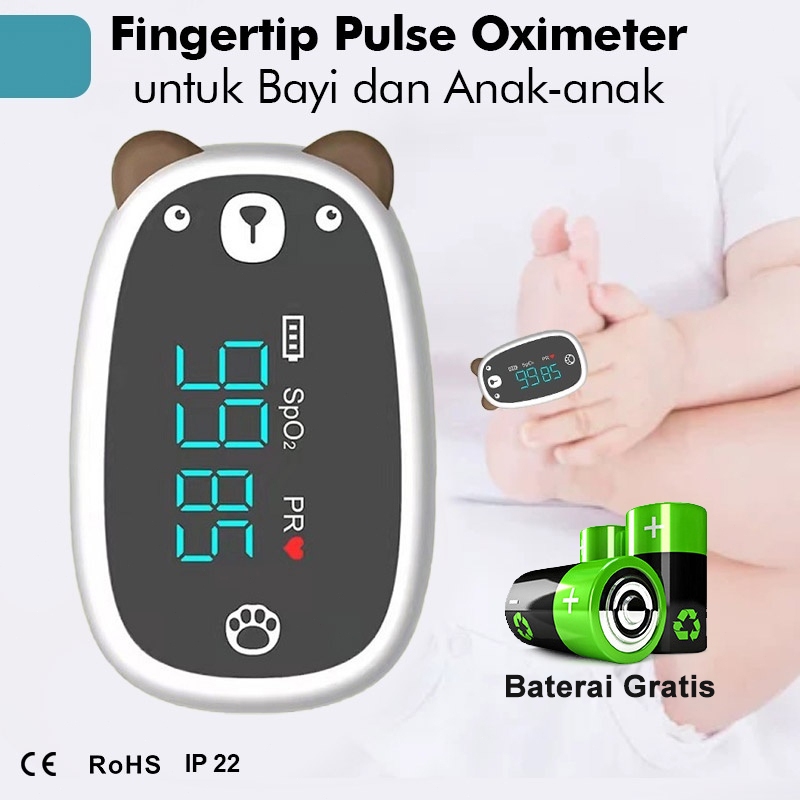 Jual Oximeter Bayi Kids/Balita & Anak-anak Fingertip Pulse Oximeter ...