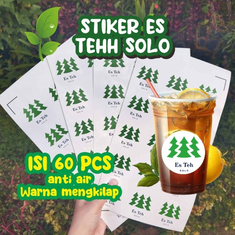 Jual CETAK STIKER ES TEH SOLO ISI 60 PCS TINGGAL TEMPEL / STIKER TEH ...