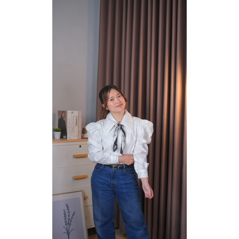 Jual MINJI BLOUSE BY MAEZULA BAHAN KATUN KERJA KANTOR KULIAH KEMEJA ...