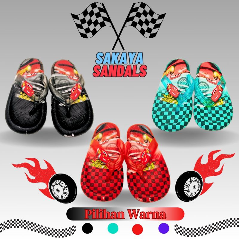 Jual Sakaya Sandal Jepit Karet Anak Edisi MacQueen Cars Usia 3-7 tahun ...