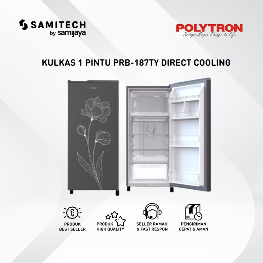 Jual Kulkas 1 Pintu POLYTRON PRB-187TY PRB 187TY 180L Direct Cooling ...