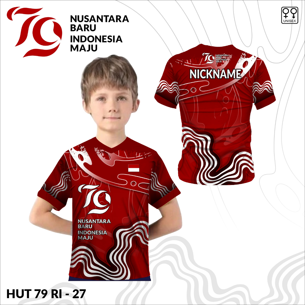 Jual Kaos kemerdekaan indonesia baju anak hut ri ke 79 tahun 2024 jersey 17 an | Shopee Indonesia