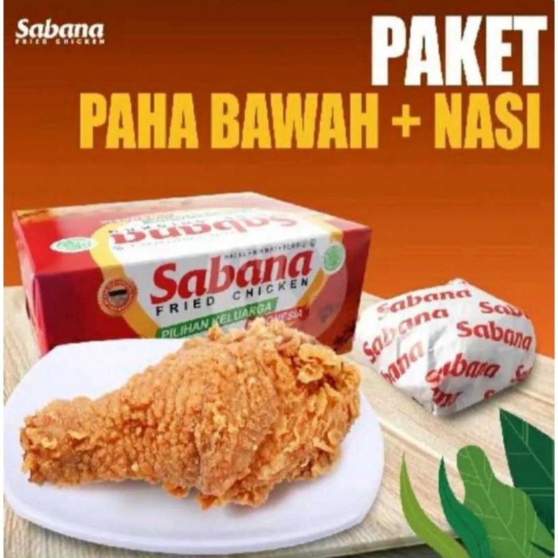 Jual SABANA fried chicken/paket nasi ayam paha bawah | Shopee Indonesia