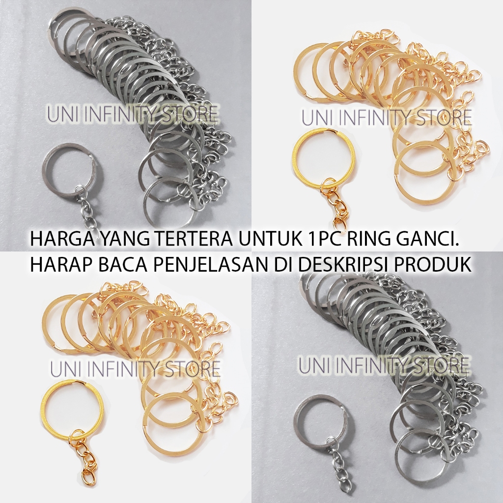 Jual Ring Gantungan Kunci Pipih Gepeng Flat Termasuk Rantai | Shopee ...