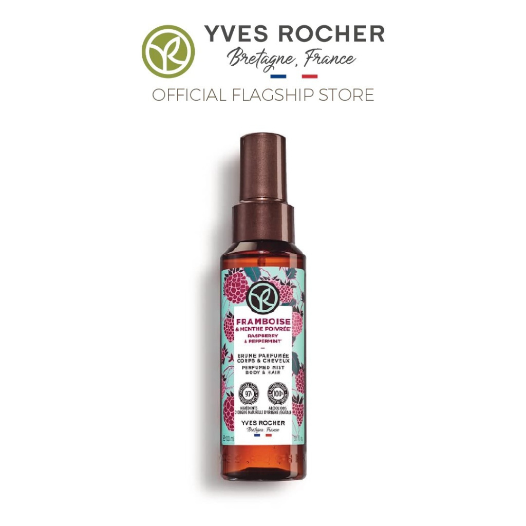 Jual Yves Rocher Raspberry & Peppermint Perfumed Mist Hair & Body 100 ...
