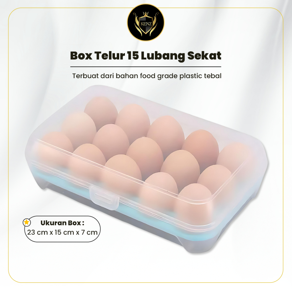 Jual Tempat Box Telur 15 Lubang Sekat Wadah Telor Box Organizer ...