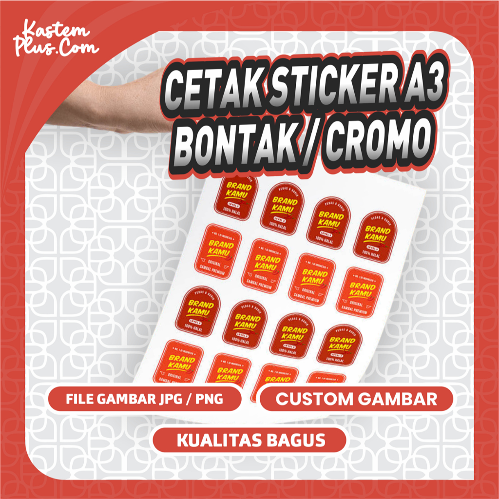 Jual Cetak Sticker Custom A3 + Cutting Putus Die Cut Print Stiker Label ...
