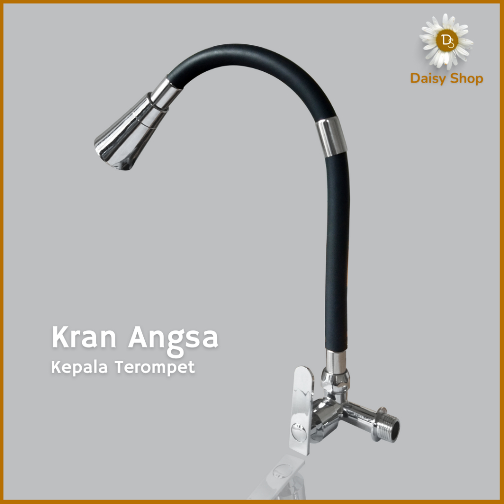 Jual (DS) Kran Angsa Fleksibel Terompet Engkol Hitam Silver Flexible ...