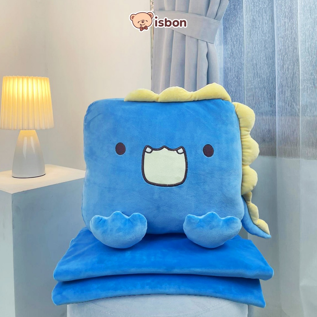 Jual ISTANA BONEKA BALMUT DINO BLUE bantal selimut traveling anak bayi ...