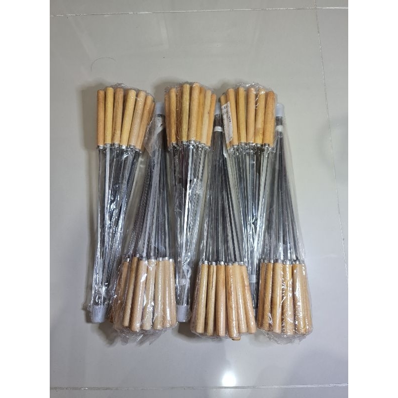 Jual Alat BBQ Tusuk Penusuk Sate Daging Panggang Grill Pegangan Bumbu ...