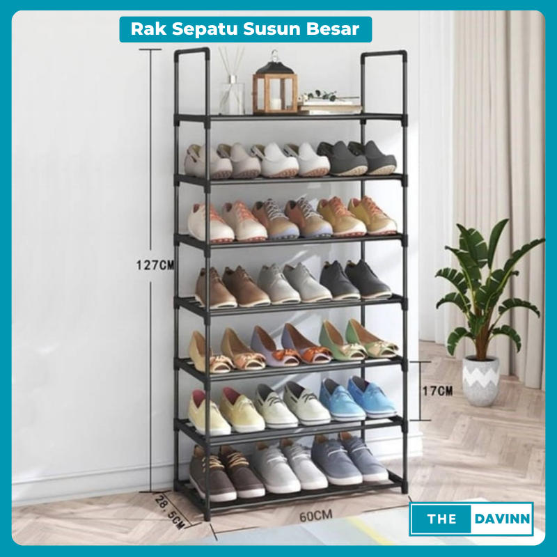 Jual Rak Sepatu Besar 3 / 5 / 7 Susun Plastik Portable Tempat ...