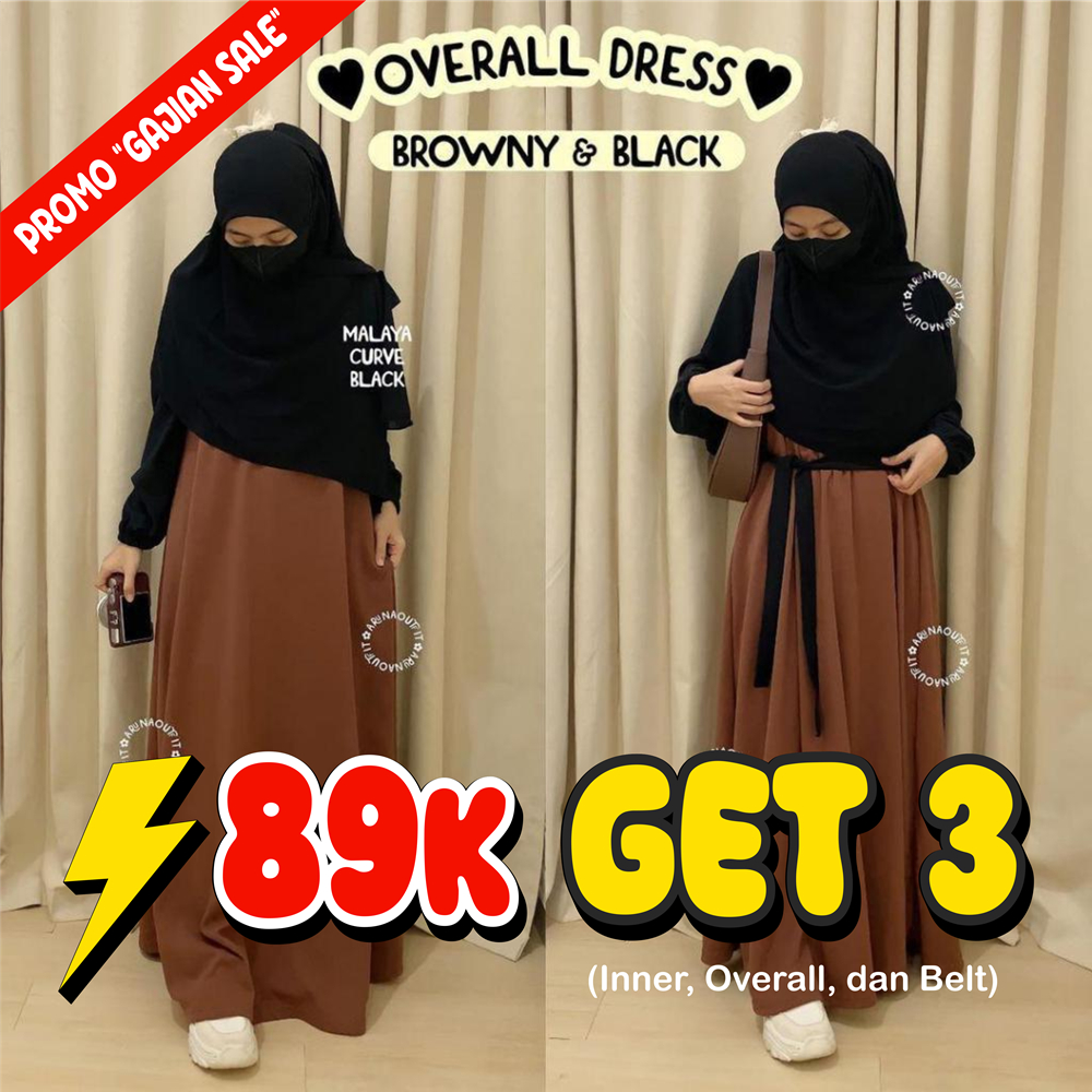 Jual ARUNAOUTFIT - Overall 7in1 (1SET KEMEJA + OVERALL FREE BELT) GAMIS ...