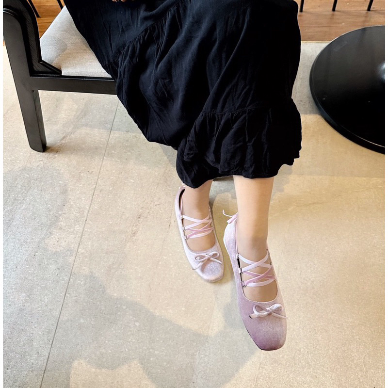 Jual SILVER PETALS - Belle Coquette Shoes Sepatu Ballet Korea Flatshoes ...